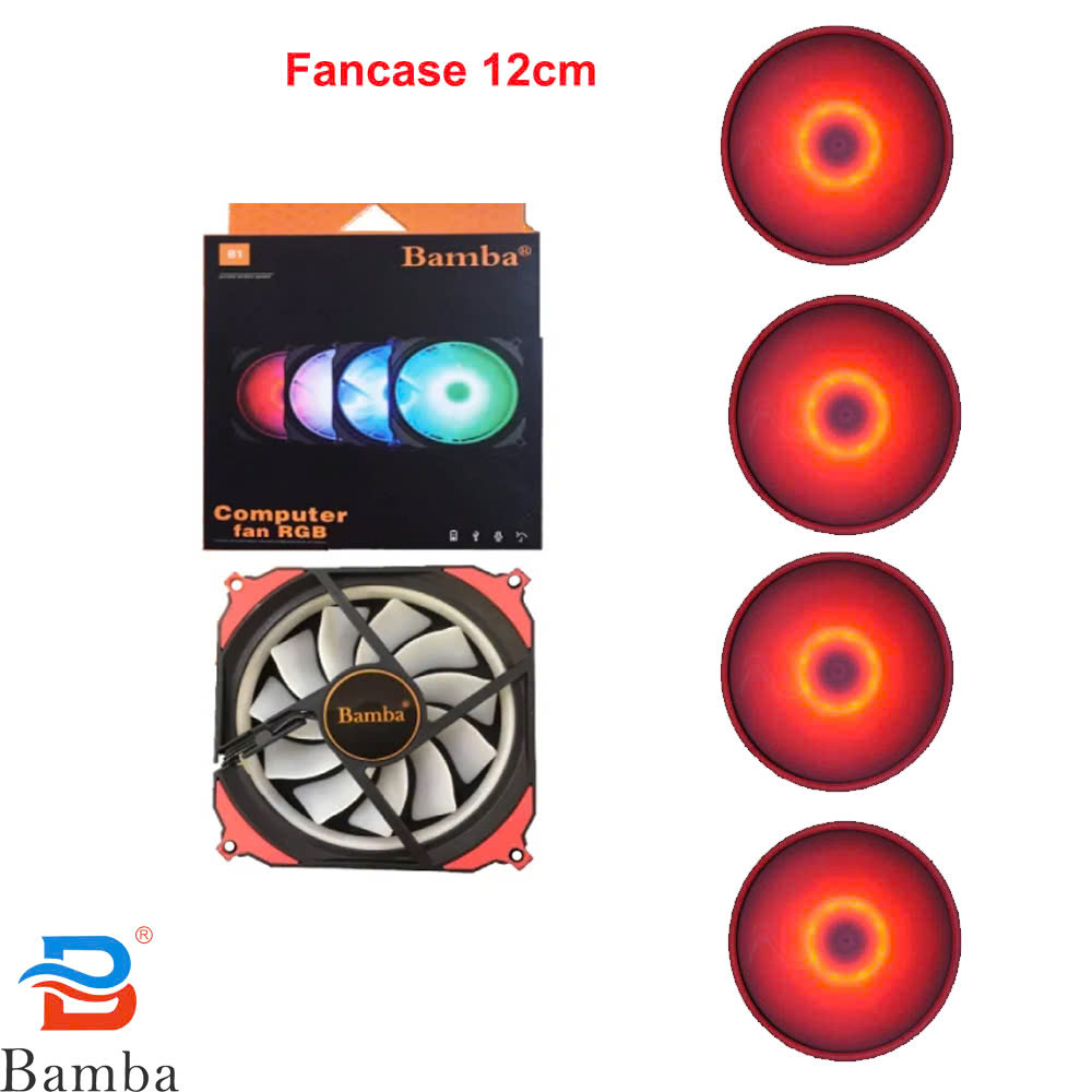 Fan case Bamba B1 (Màu Đỏ+Led Rgb) 12Cm – BAMBA